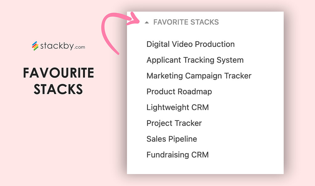 New Feature - Favorite Stacks - Announcements - Stackby